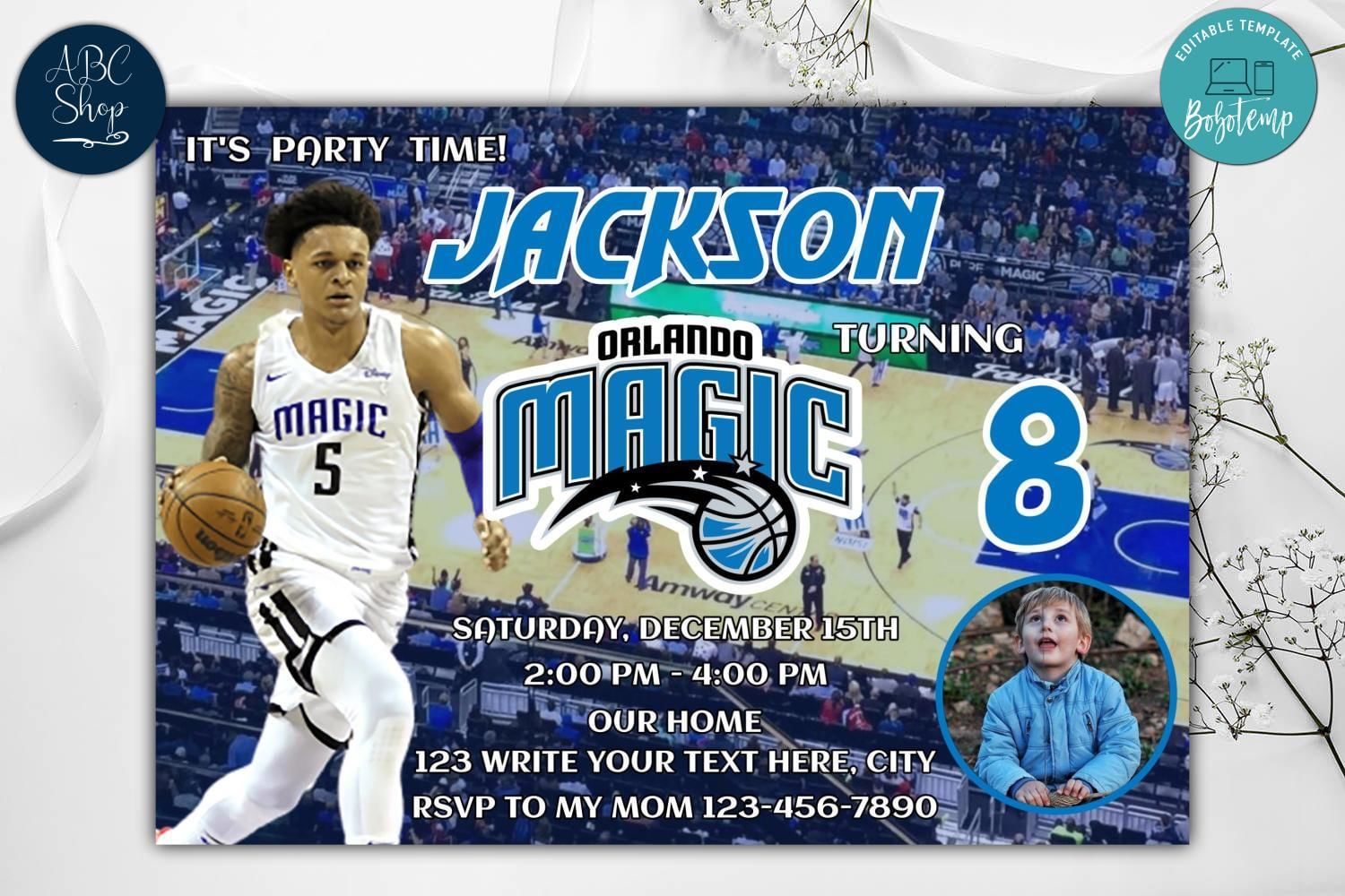 Orlando Magic Birthday Invites Template to Print at Home DIY | Bobotemp