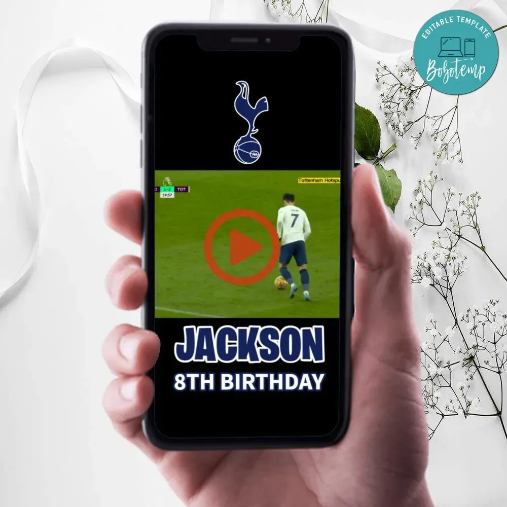 Tottenham Hotspur Invitation Digital Template Instant Download | Bobotemp