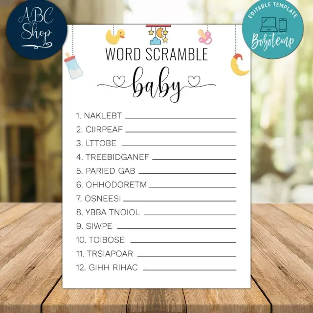 Baby Scramble Game Template