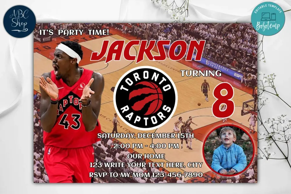 Toronto Raptors Birthday Invites Template to Print at Home DIY | Bobotemp