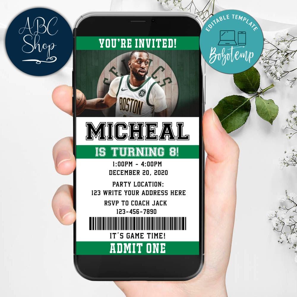 Electronic Oston Celtics Ticket Electronic Invite Birthday Invitations 