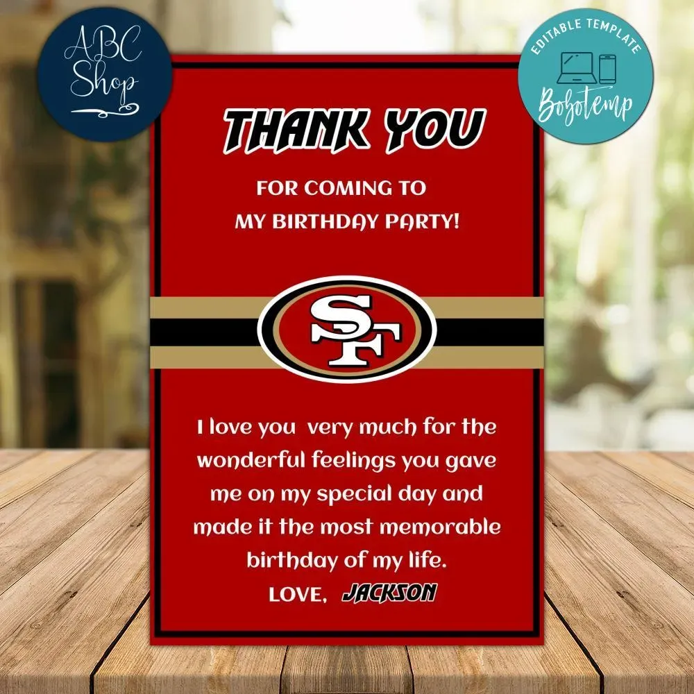 San Francisco 49ers Free Printable Invitations