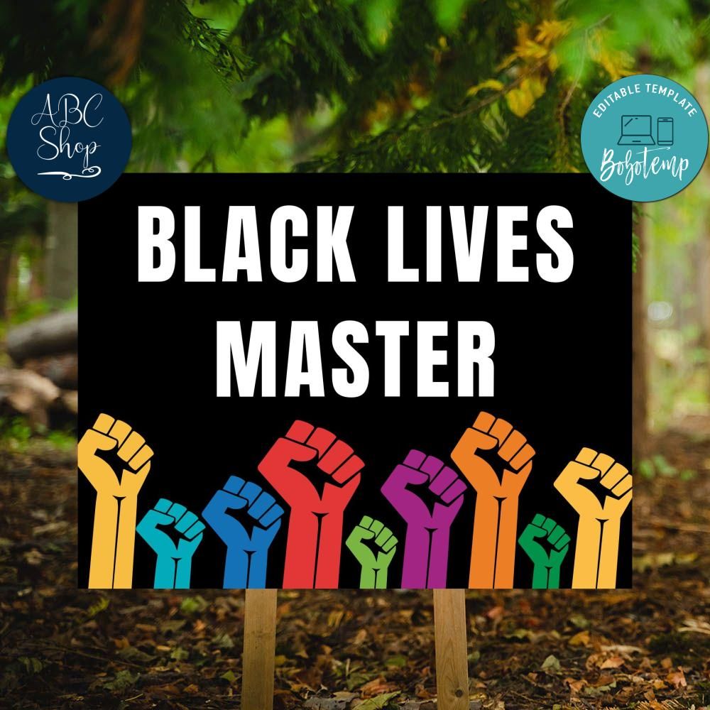 Printable Black Lives Matter Anti Racism Yard Sign DIY | Bobotemp