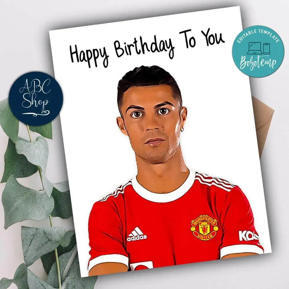 Manchester United Cristiano Ronaldo Birthday Card DIY | Bobotemp