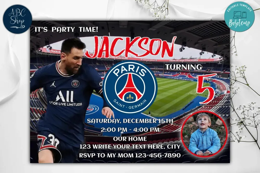PSG Invitation Instant Download | Bobotemp