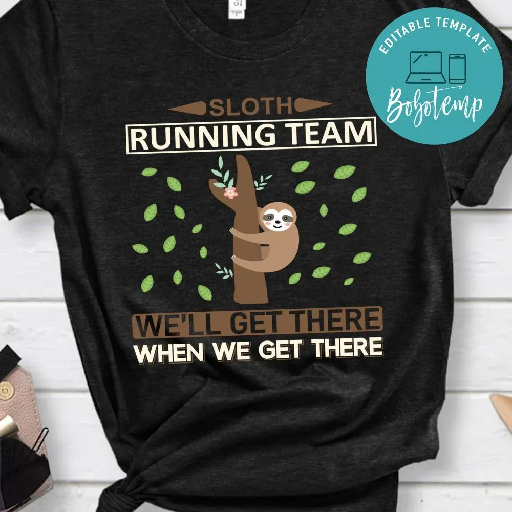 Sloth Running Team T Shirt Bobotemp