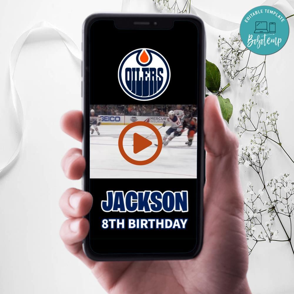 Edmonton Oilers Invitation Digital Template Instant Download | Bobotemp