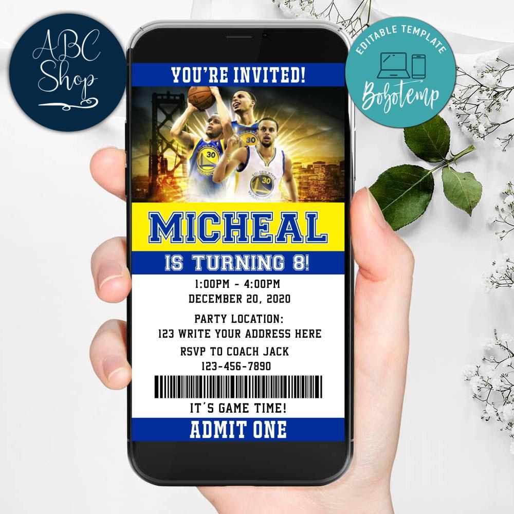 Electronic Stephen Curry Golden State Warriors Electronic Invite ...