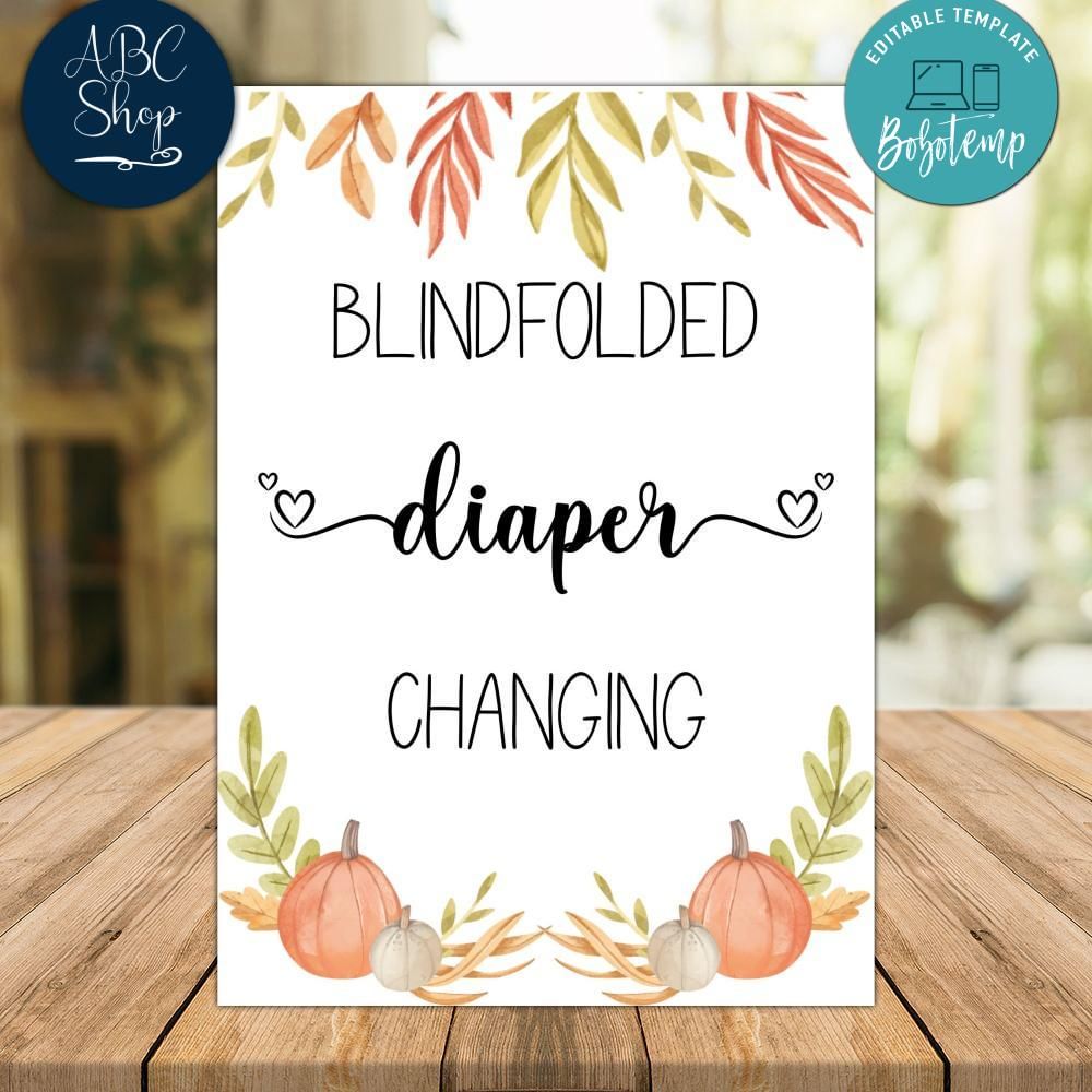 Blindfolded Diaper Changing Baby Shower Game Instant Download | Sunmily