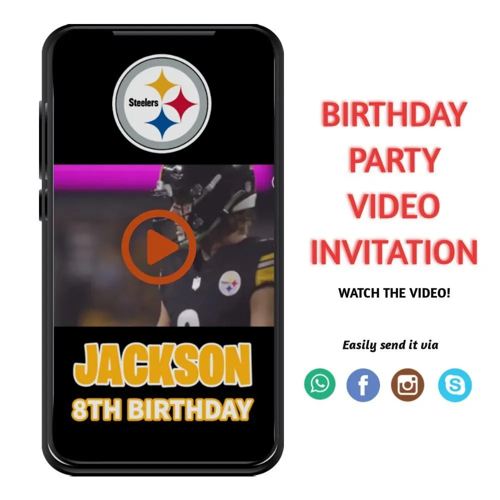 Pittsburgh Steelers Invitation Digital Template Instant Download | Bobotemp