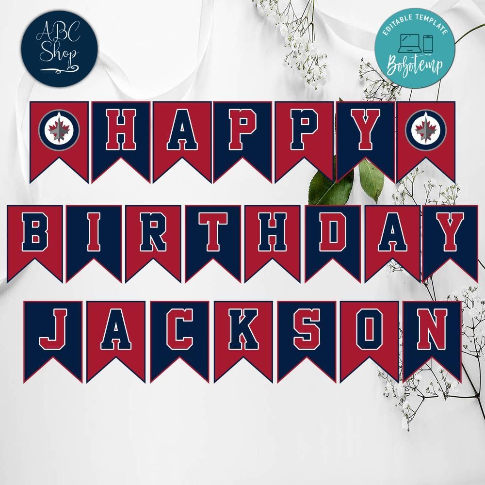 Winnipeg Jets Birthday Banner Digital Files | Bobotemp