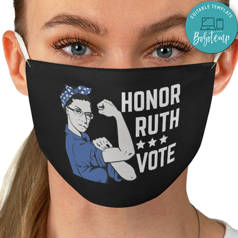 Honor Ruth Vote Ruth Bader Ginsburg Washable Face Mask | Bobotemp