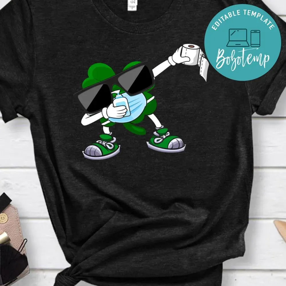 Dabbing Shamrock In A Mask St Patrick's Day Dab Shirt | Bobotemp