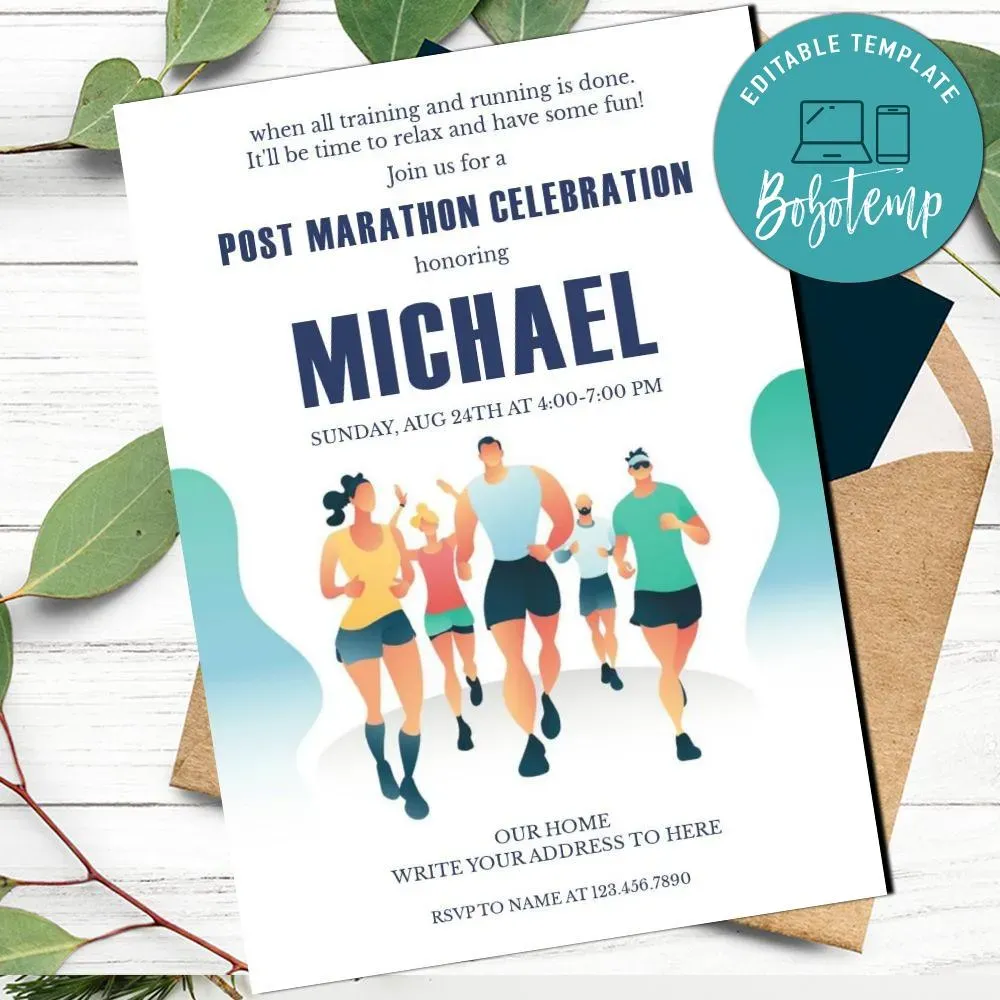 Marathon Invitation Customizable Template | Bobotemp
