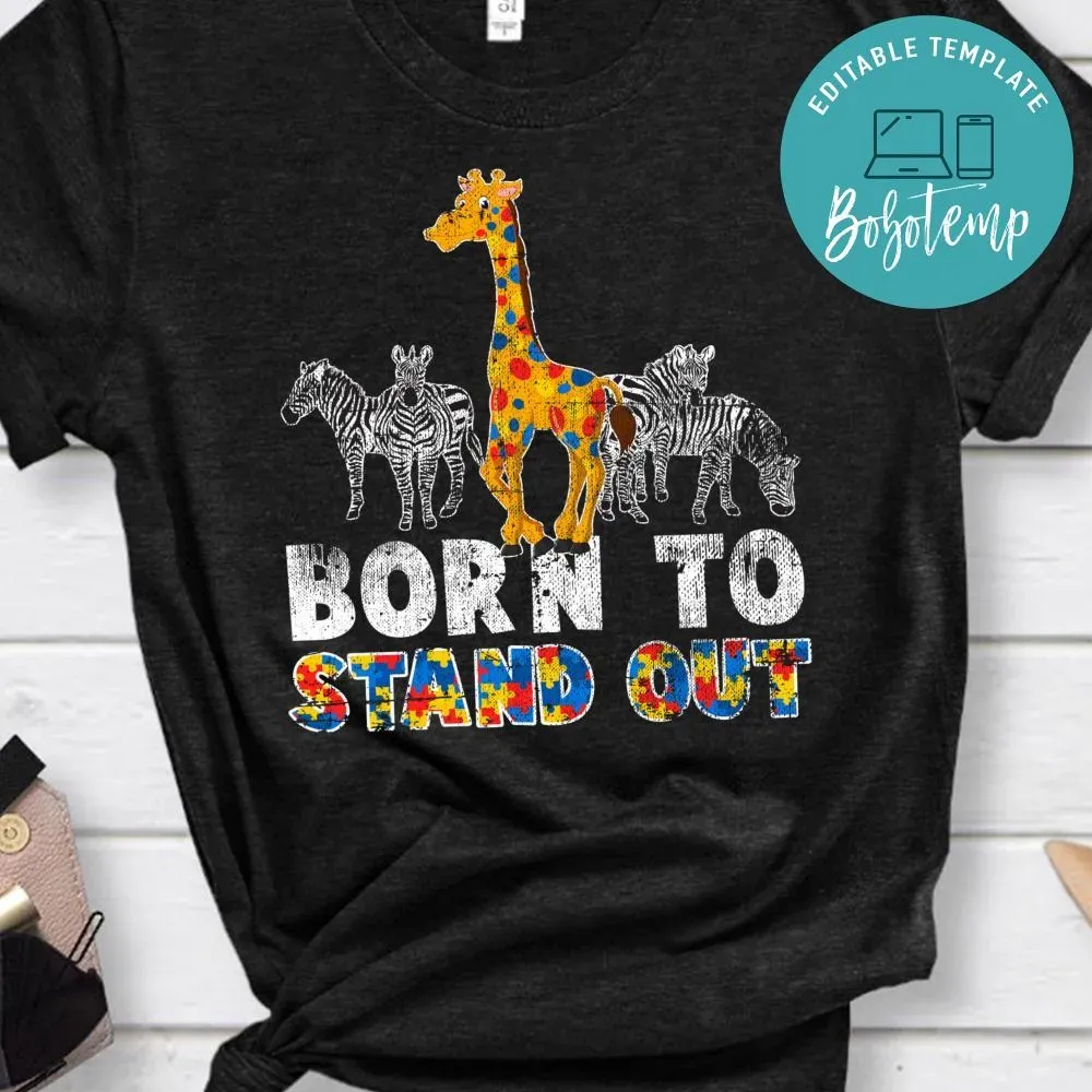 Autism Awareness Shirt Boys Born To Stand Out Giraffe Puzzle PNG file ... Autism Awareness Shirt Boys Born To Stand Out Giraffe Puzzle PNG file ...