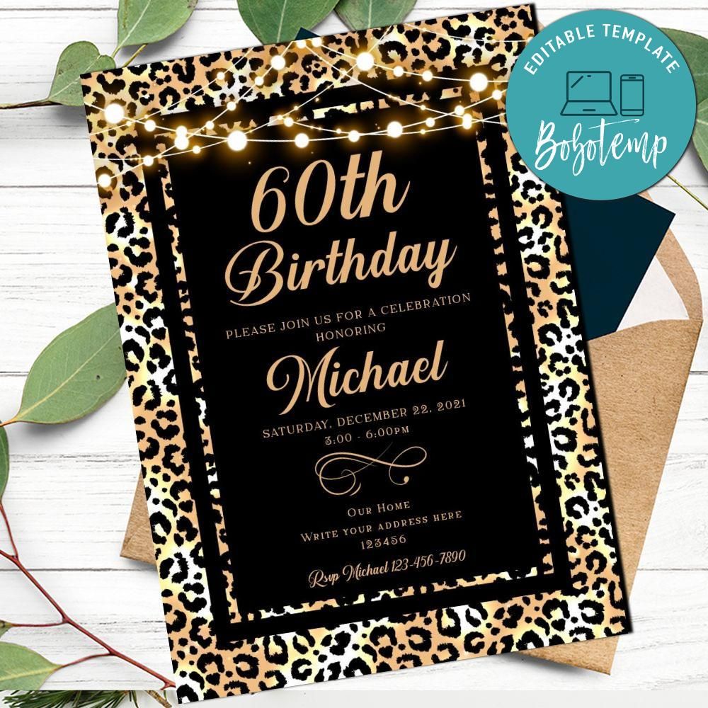Cheetah Invitation Printable DIY | Bobotemp