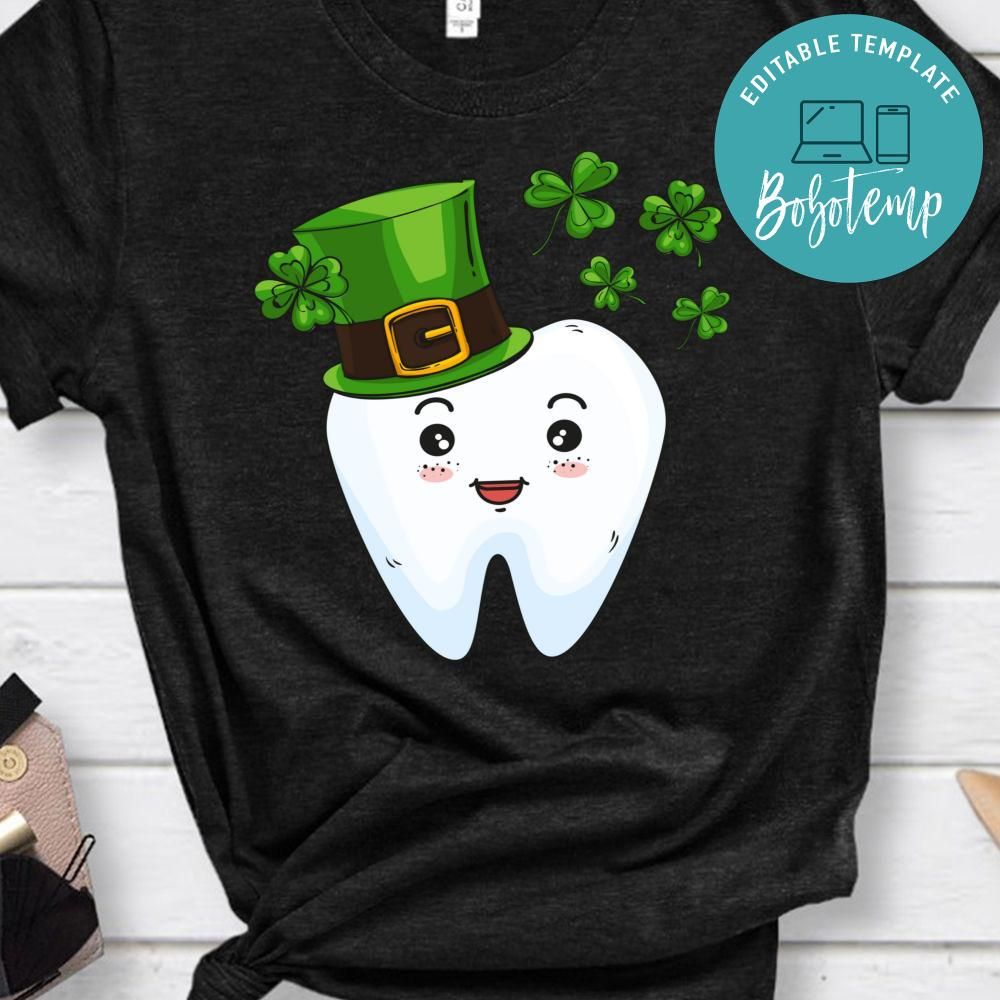 Cute Tooth With Hat Dental Assistant Gifts St Patricks day PNG file ...