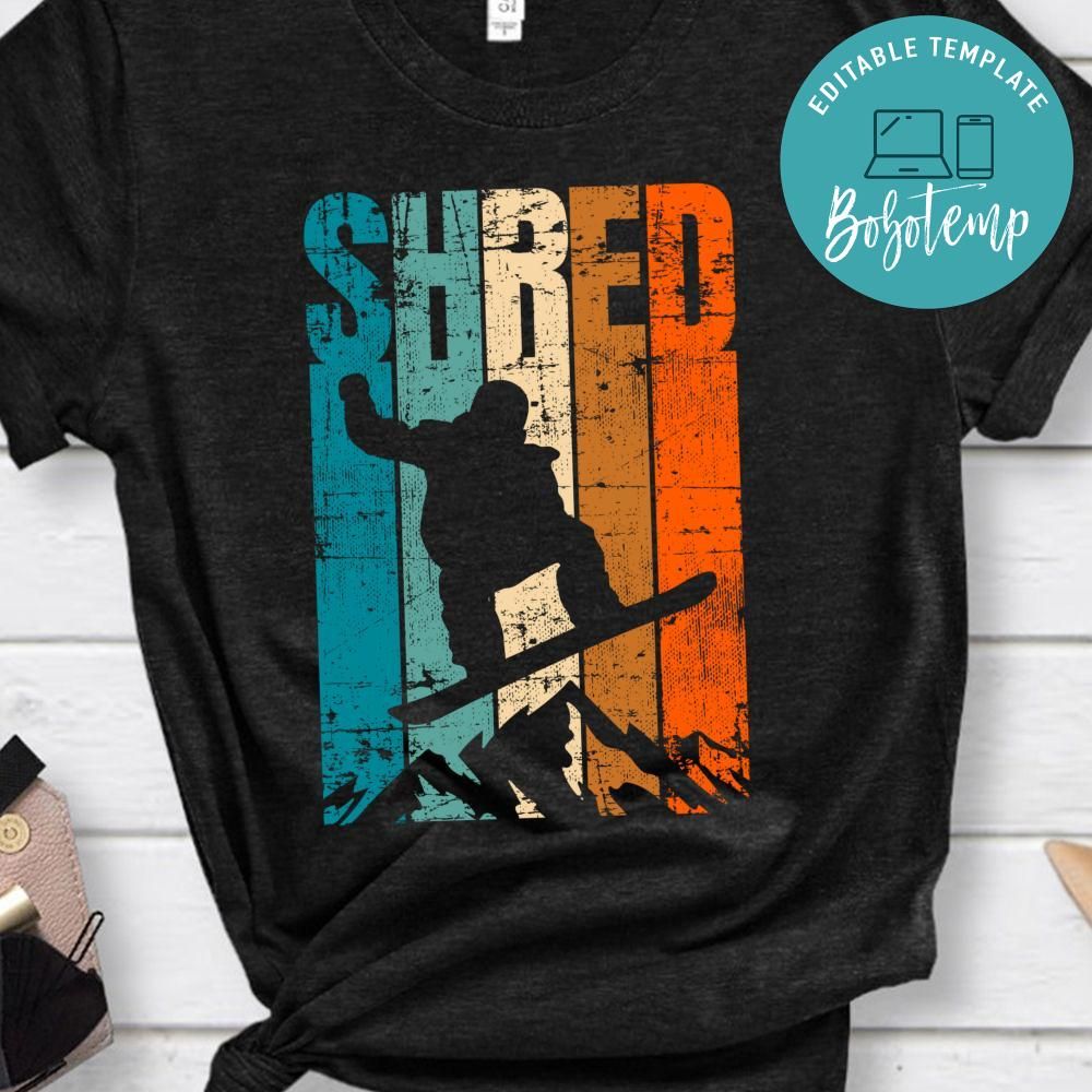 Snowboarding Retro 70s T Shirt - Vintage Snowboard Trick Shirt | Bobotemp