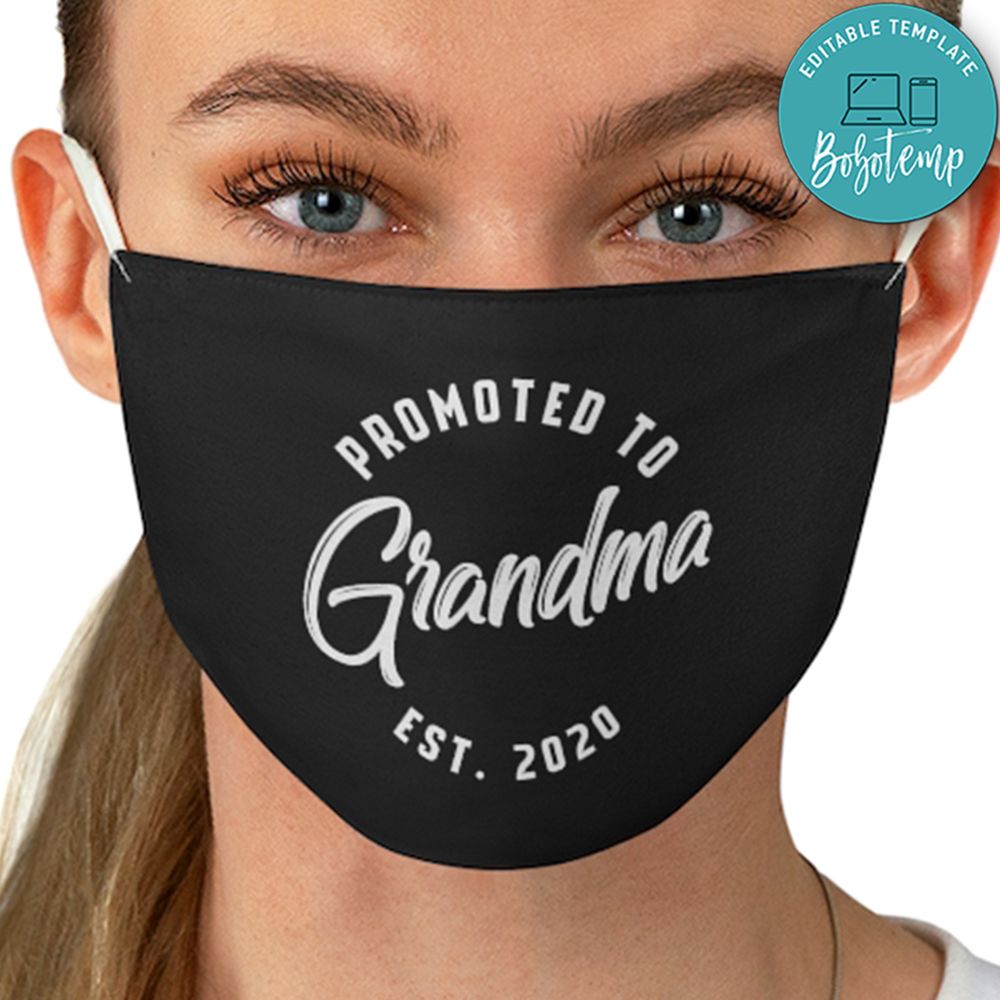 Promoted to Grandma Est. 2020 Washable Face Mask | Bobotemp