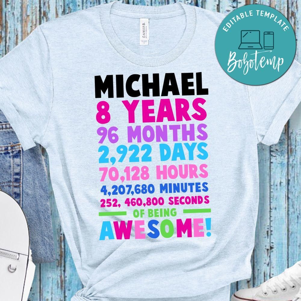 8 Years of Being Awesome Custom PNG file template | Bobotemp