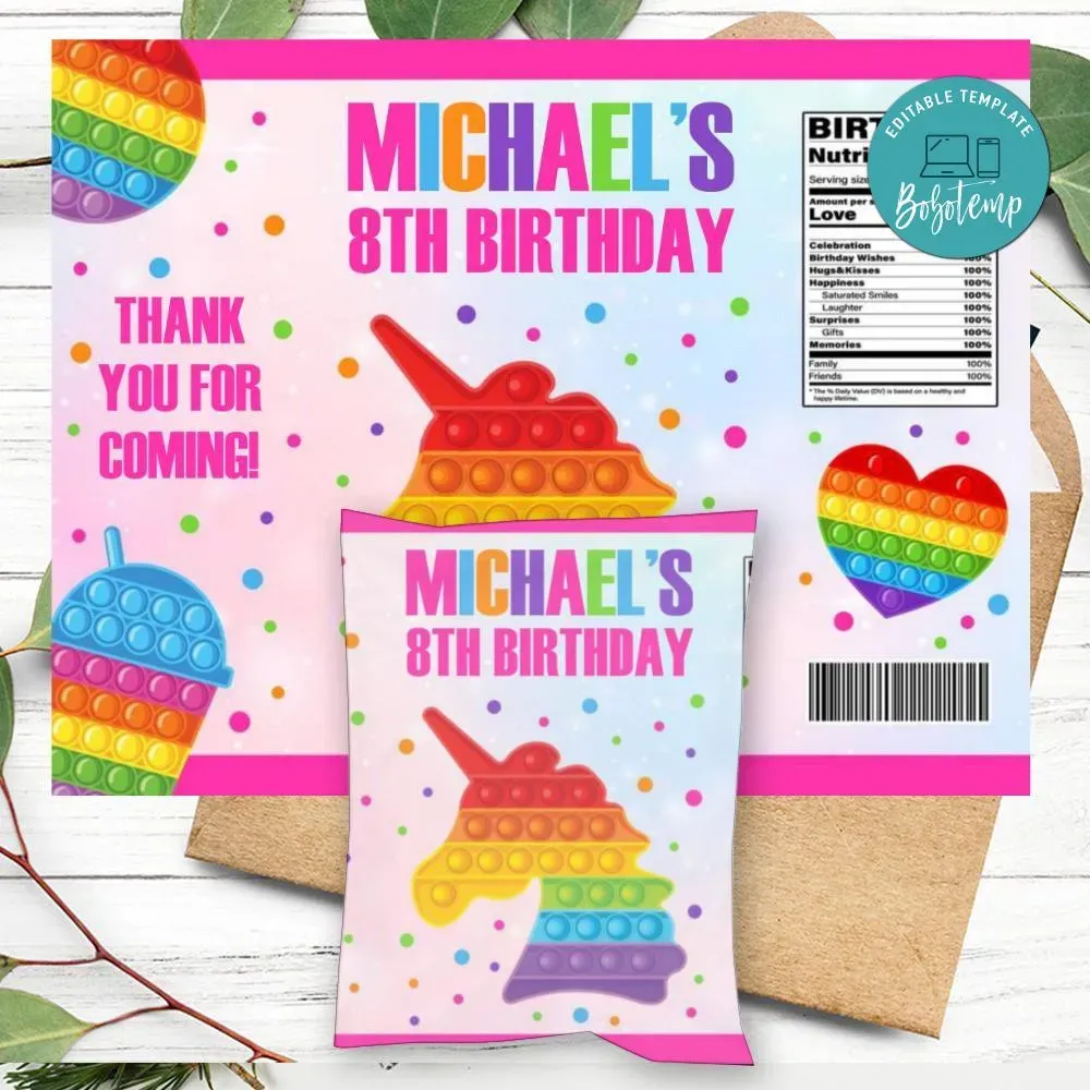 Pop It Fidget Chip Bag Digital File DIY | Bobotemp