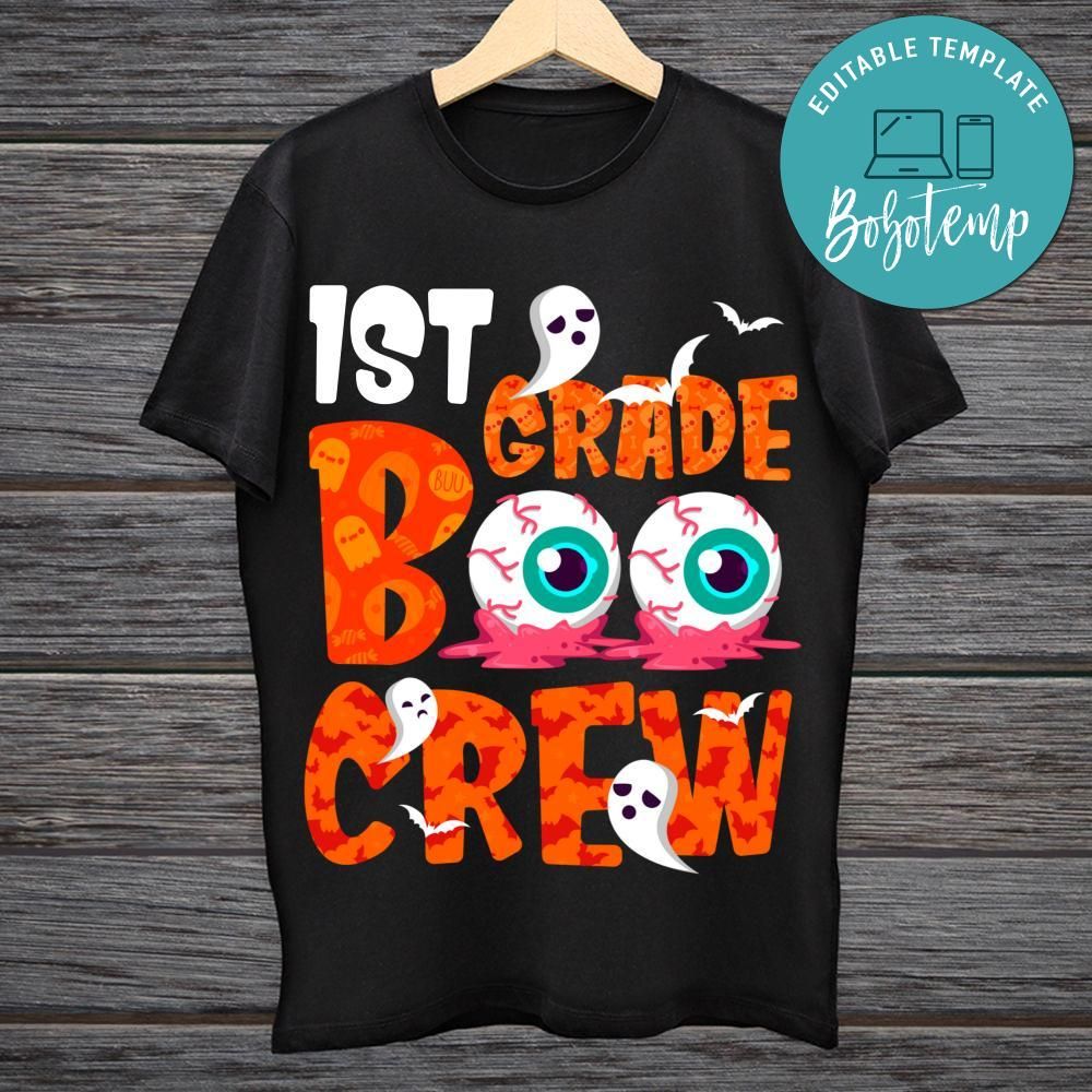 1st Grade Boo Crew Shirt Png File Printable DIY | Bobotemp
