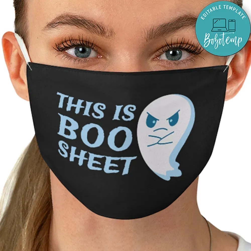 This Is Boo Sheet Funny Halloween Sayings Face Mask | Bobotemp