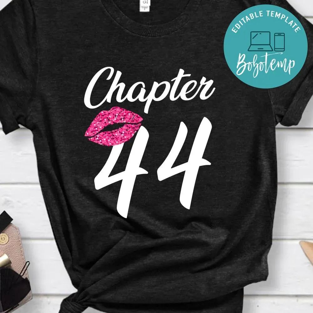 Chapter 44 Years 1976 44th Happy Birthday Lips Gift Shirt | Bobotemp
