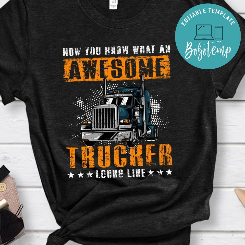 Awesome Trucker Big Rig Semi-Trailer Truck Driver Gift Men Shirt | Bobotemp