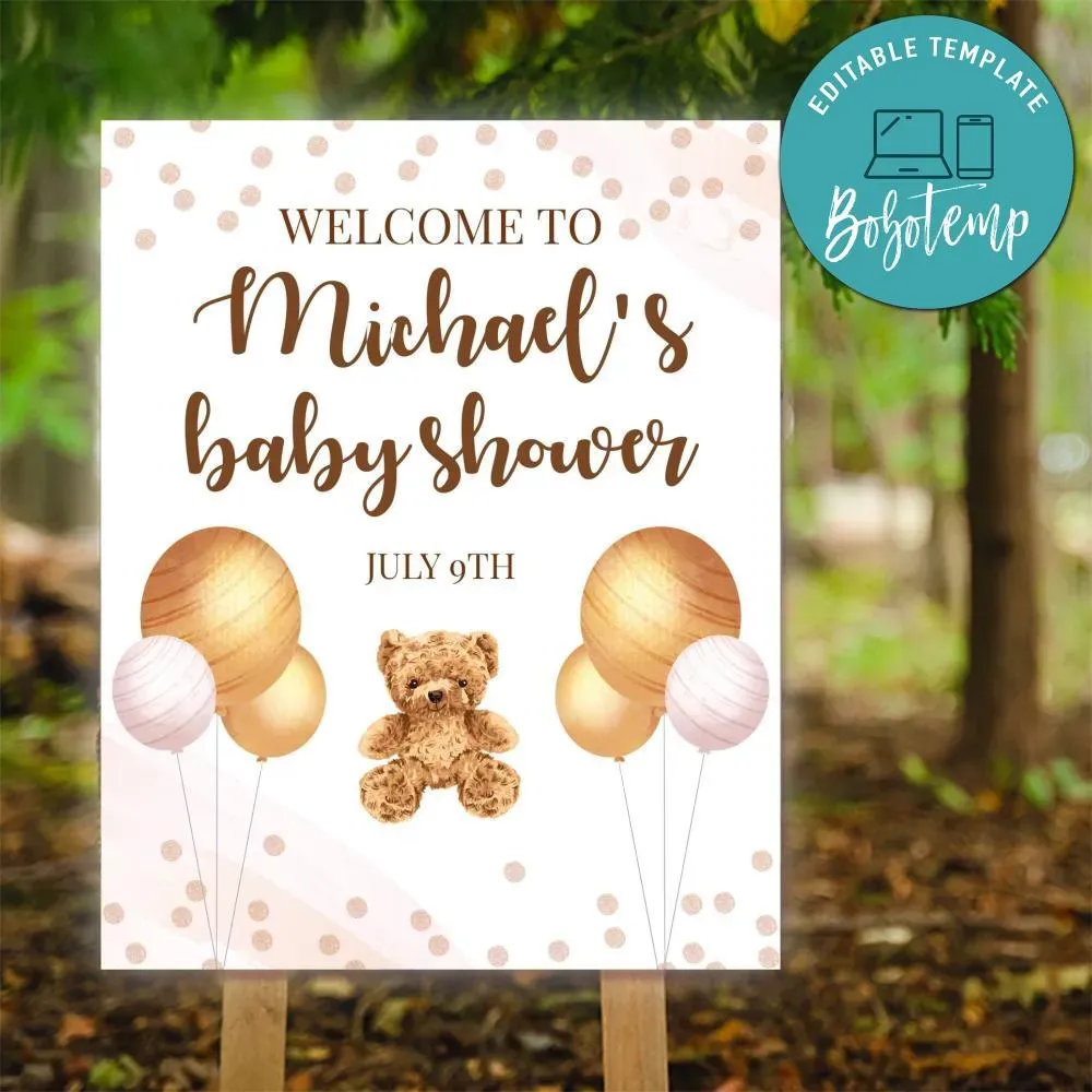Teddy Bear Baby Shower Yard Sign | Bobotemp Shop
