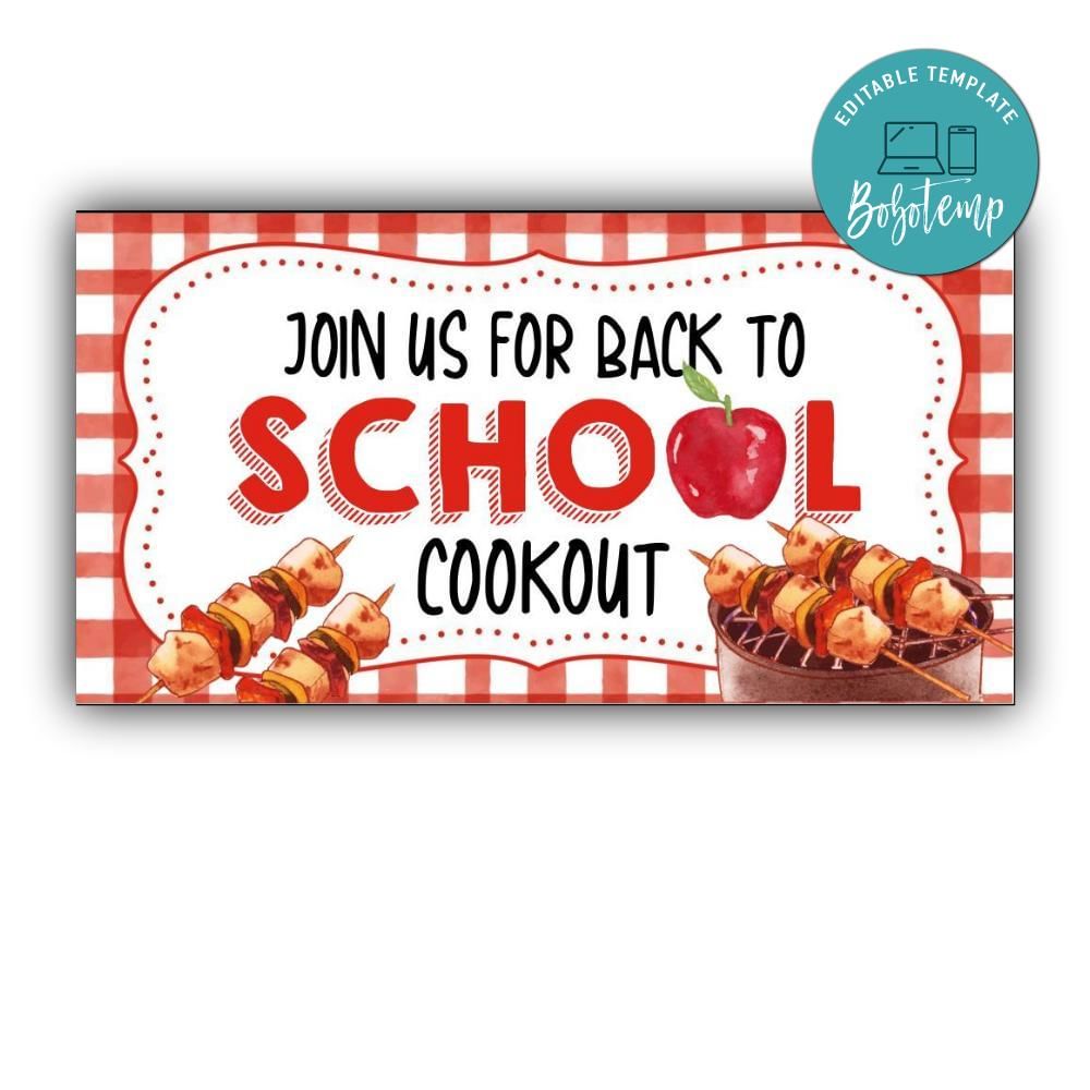 Back To School Cookout Facebook Event Photo Customizable Template ...