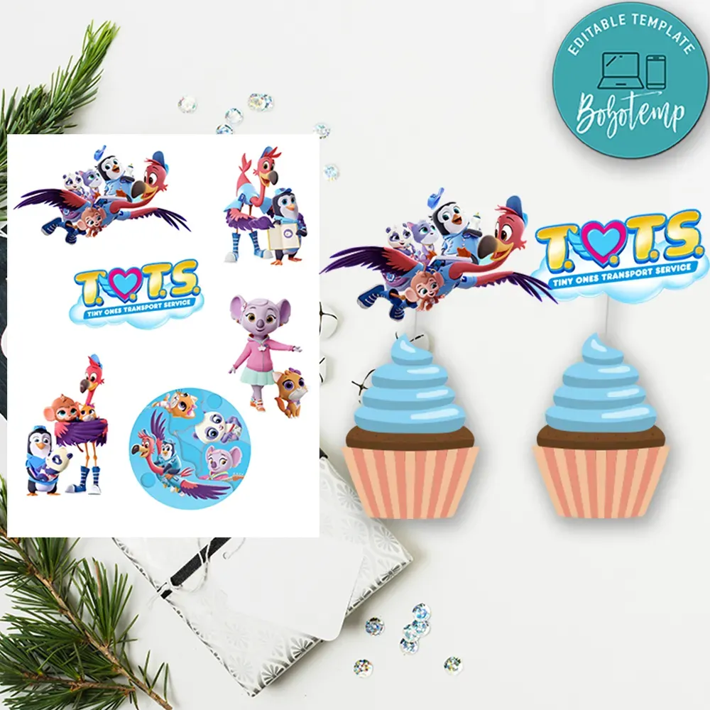 Customizable Disney TOTS Cupcake Topper Template Instant Download ...