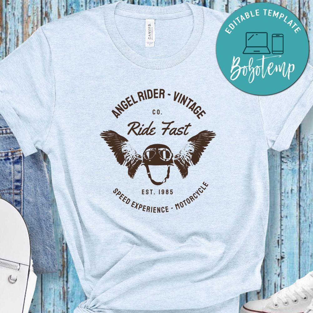 Angel Rider Vintage Ride Fast Speed Experience Motorcycle Shirt | Bobotemp