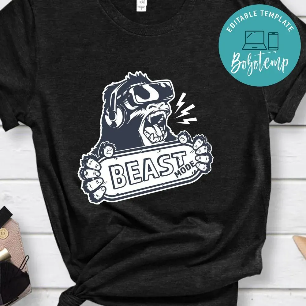 Gamer Beast Mode Black Shirt | Bobotemp