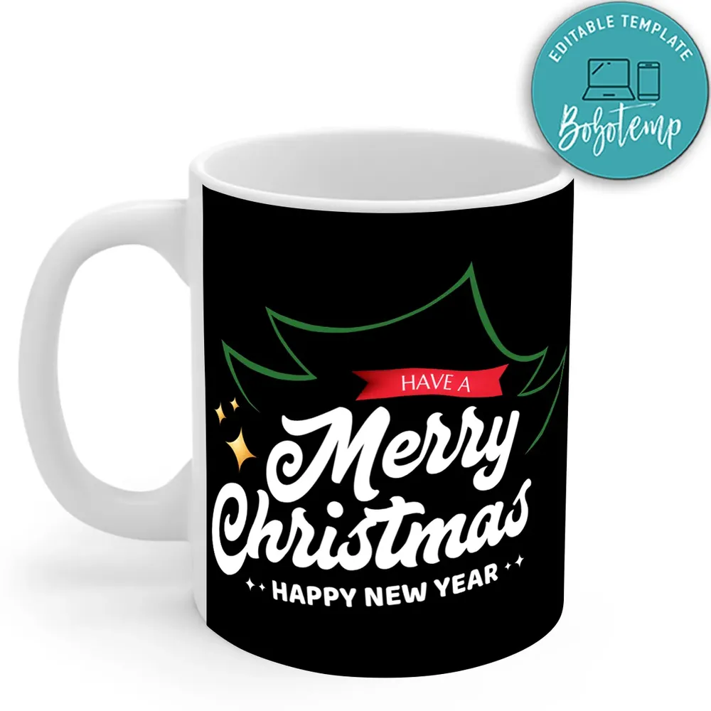 Merry Christmas And Happy New Year Mug 11oz | Bobotemp
