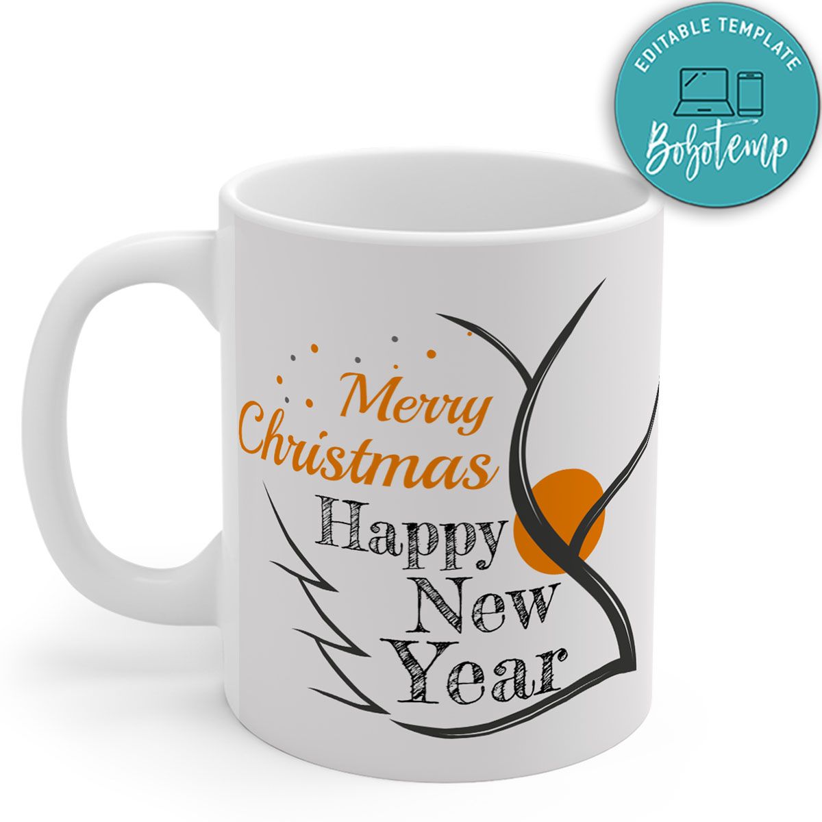 Merry Christmas , Merry Christmas Happy New Year Mug | Bobotemp