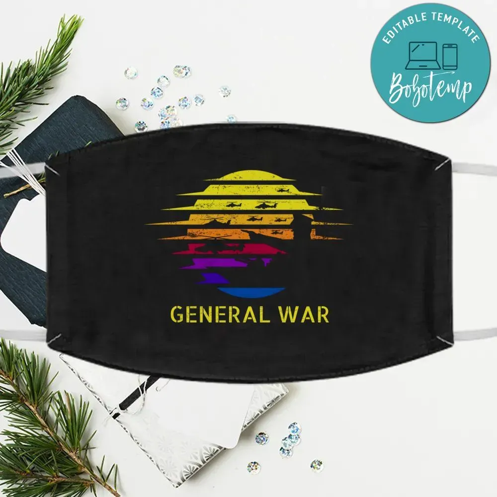 General War Sunset Retro Face Mask | Bobotemp
