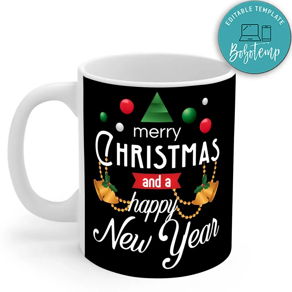 Merry Christmas And Happy New Year Mug 11oz | Bobotemp