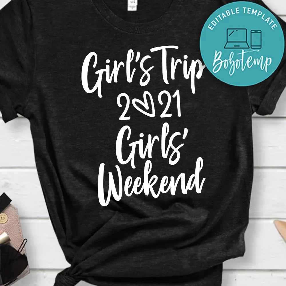 Girls Trip Girl's Weekend 2021 Custom Color Text PNG file template ...