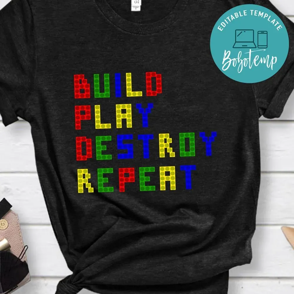 Build Play Destroy Repeat Blocks PNG file template | Bobotemp