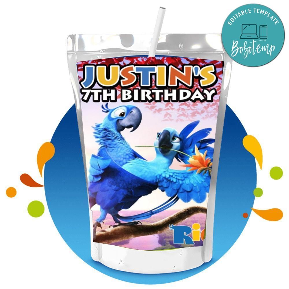 Rio Capri Sun Birthday Digital File Printable | Bobotemp