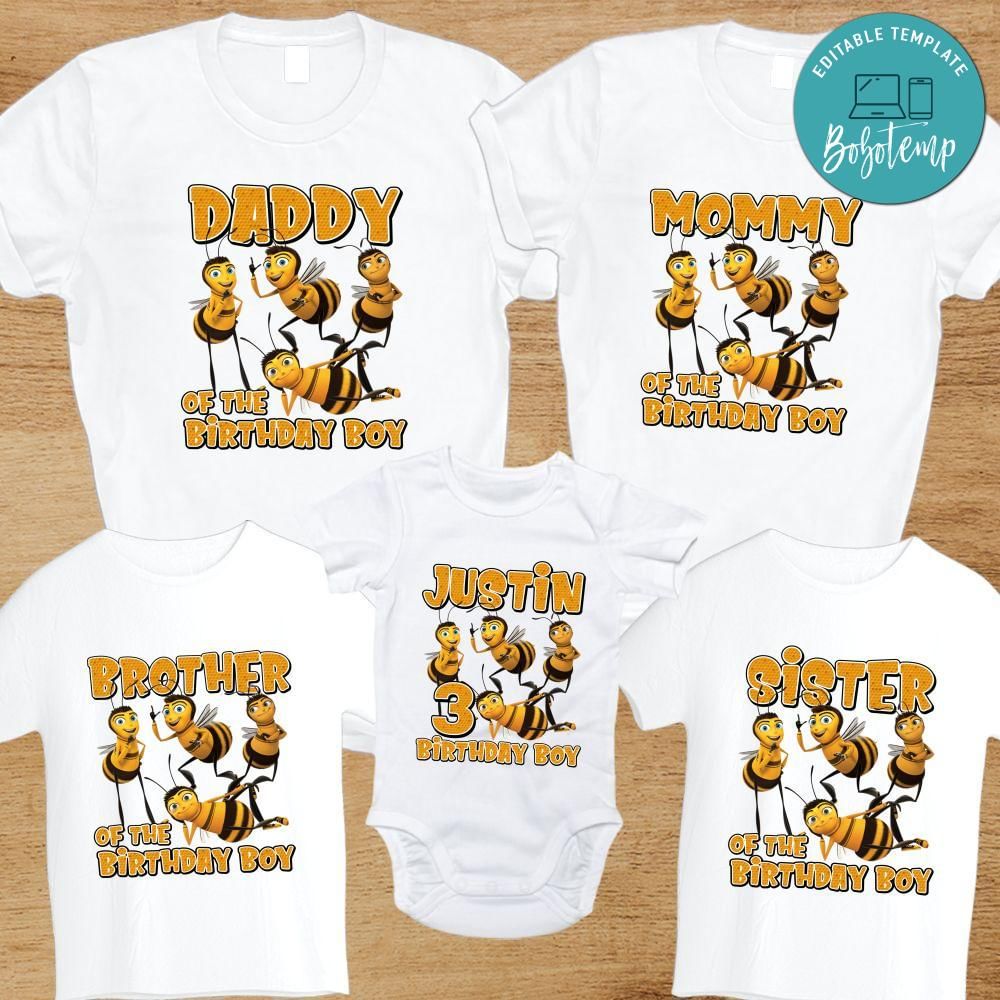 Bee movie Family Birthday Vacation PNG file template | Bobotemp