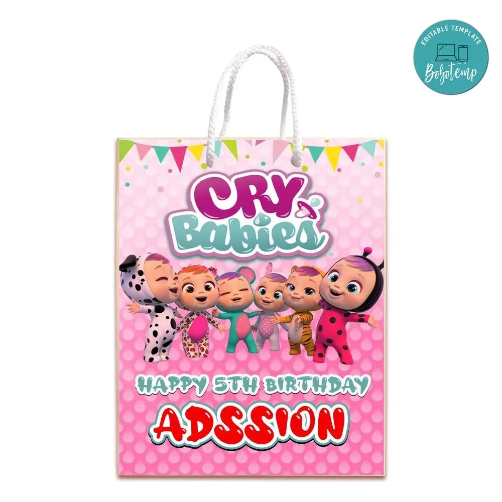 Cry Babies Gift Bag Label Template Printable DIY | Bobotemp