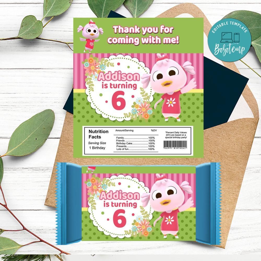 Patita lulu Candy bar Label Customizable Template DIY | Sportspartydesign