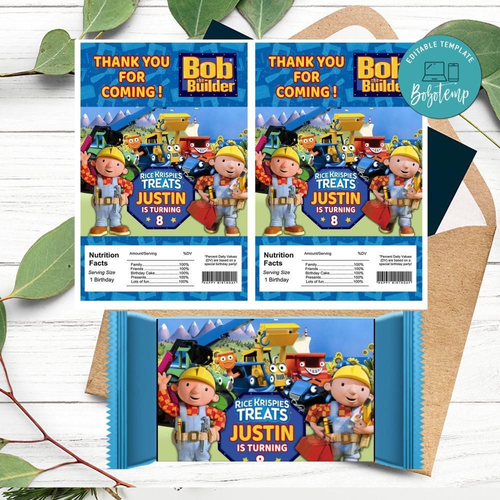 Bob The Builder Rice Krispies Treats Template Printable | Bobotemp