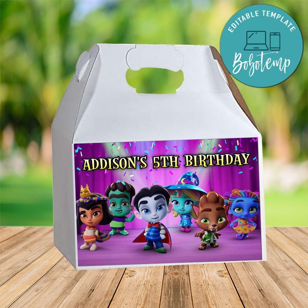 Super Monster Gable Box Digital File Printable DIY | Bobotemp