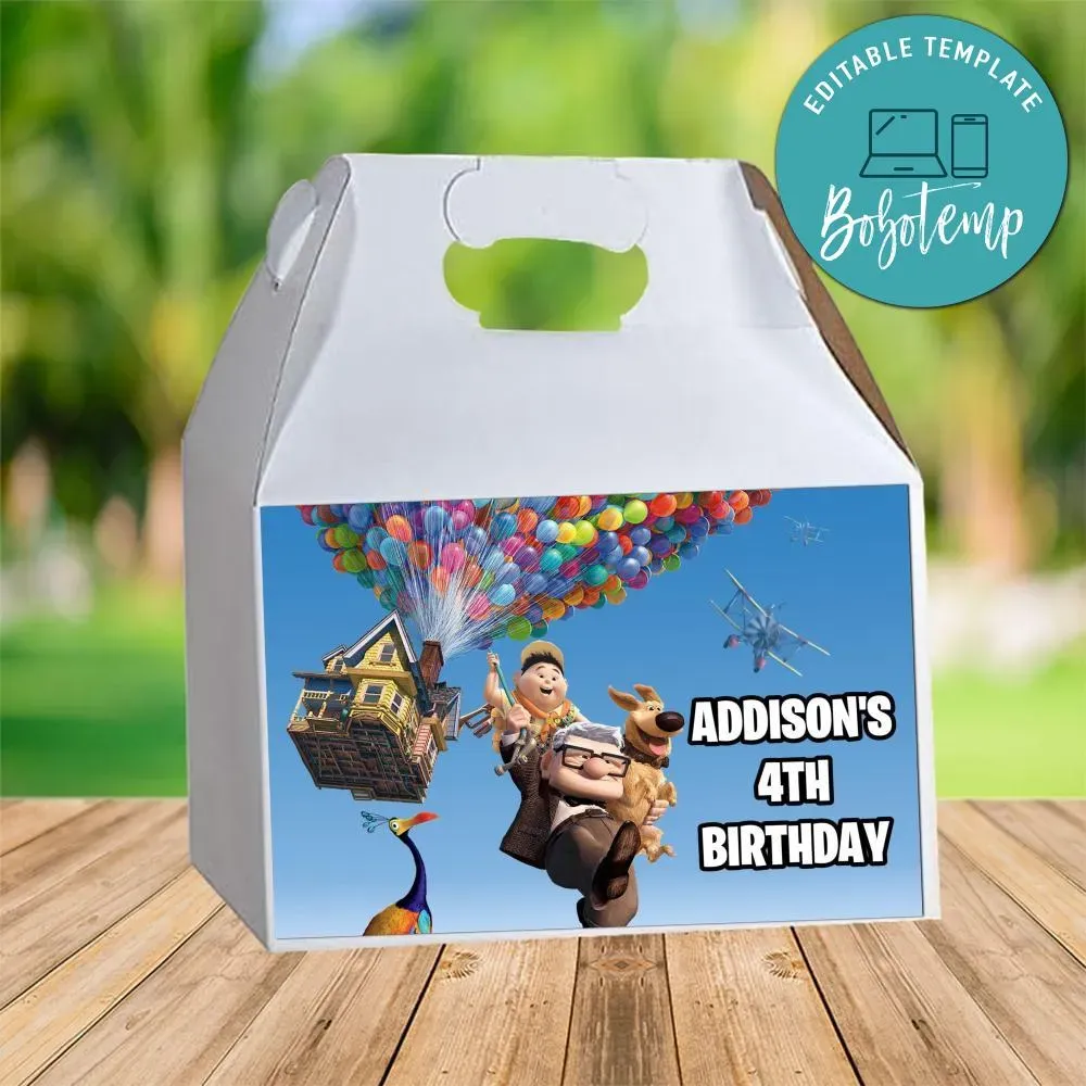 Disney Pixar Up Gable Box Digital File Printable DIY | Bobotemp