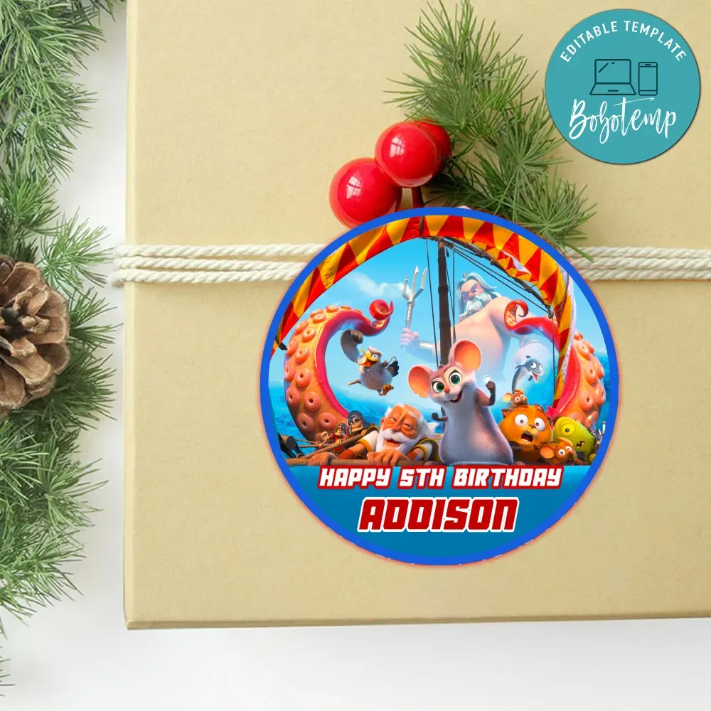 Epic Tails Circle Sticker Template Customizable DIY | Bobotemp