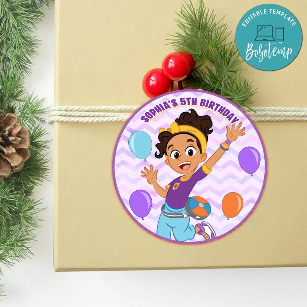 Meekah Blippi Circle Sticker Template Customizable DIY | Bobotemp