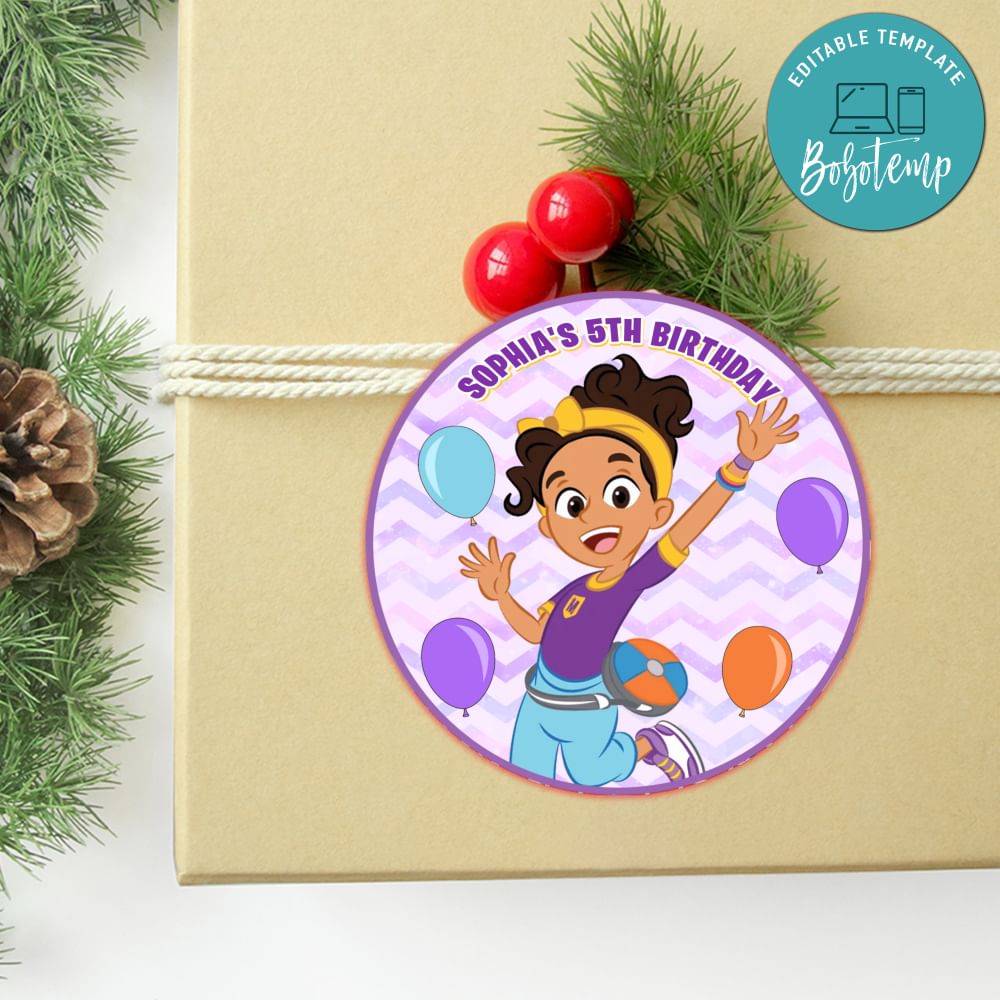 Meekah Blippi Circle Sticker Template Customizable DIY | Bobotemp